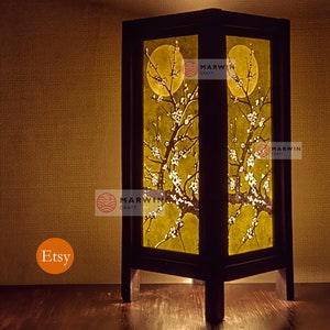 Asian Oriental Night Cherry Blossom Japanese White Sakura Lamp Zen ...