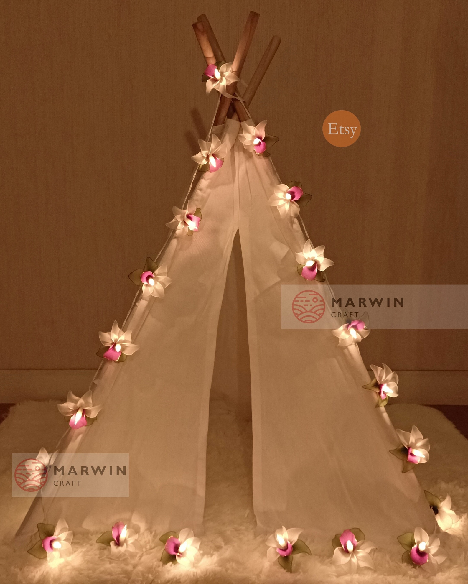20 White String Lights Orchid Flower Fairy Lights Bedroom Home - Etsy