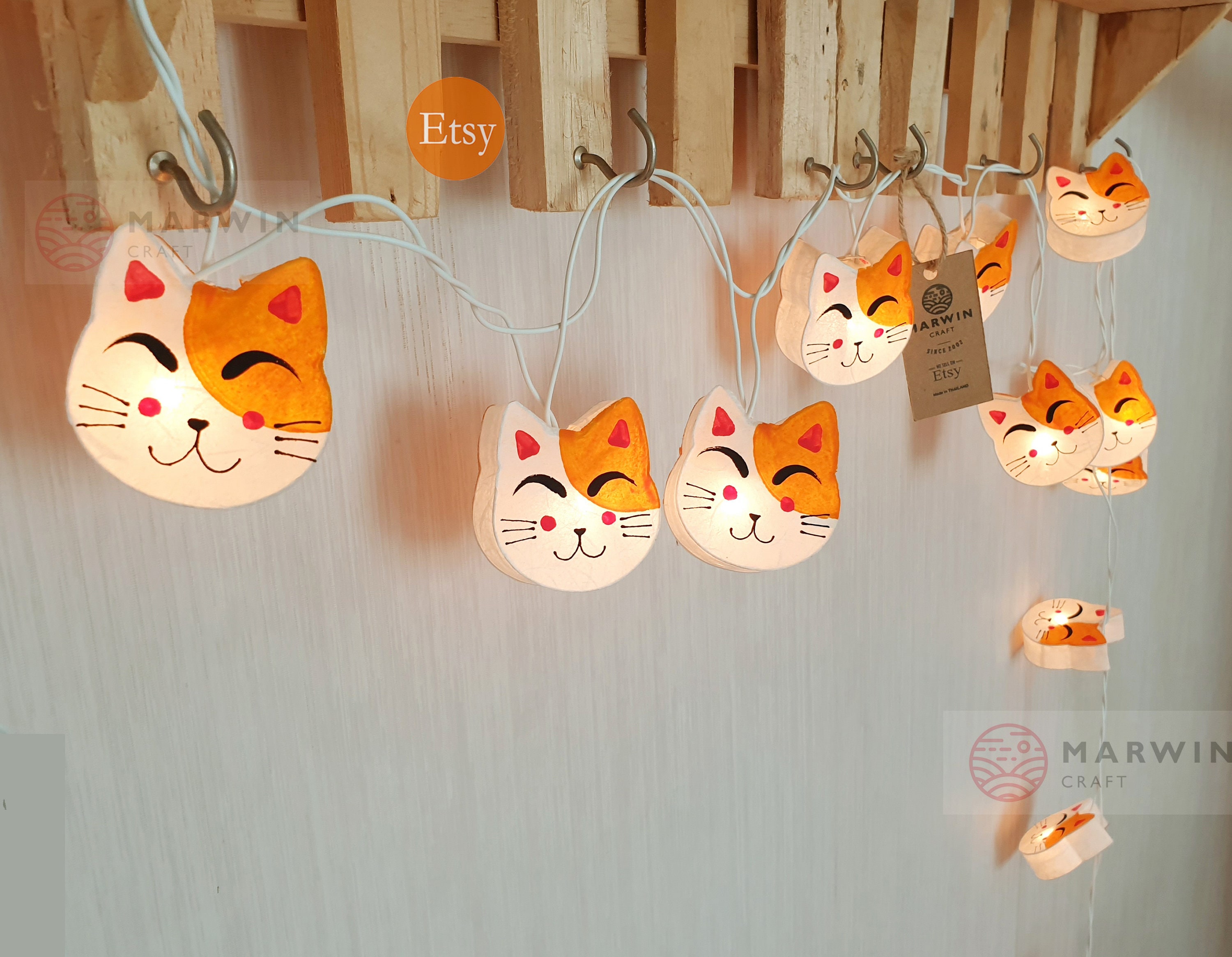 String Lights Charm Japanese Lucky Cat Fairy Lights Bedroom Home Decor ...