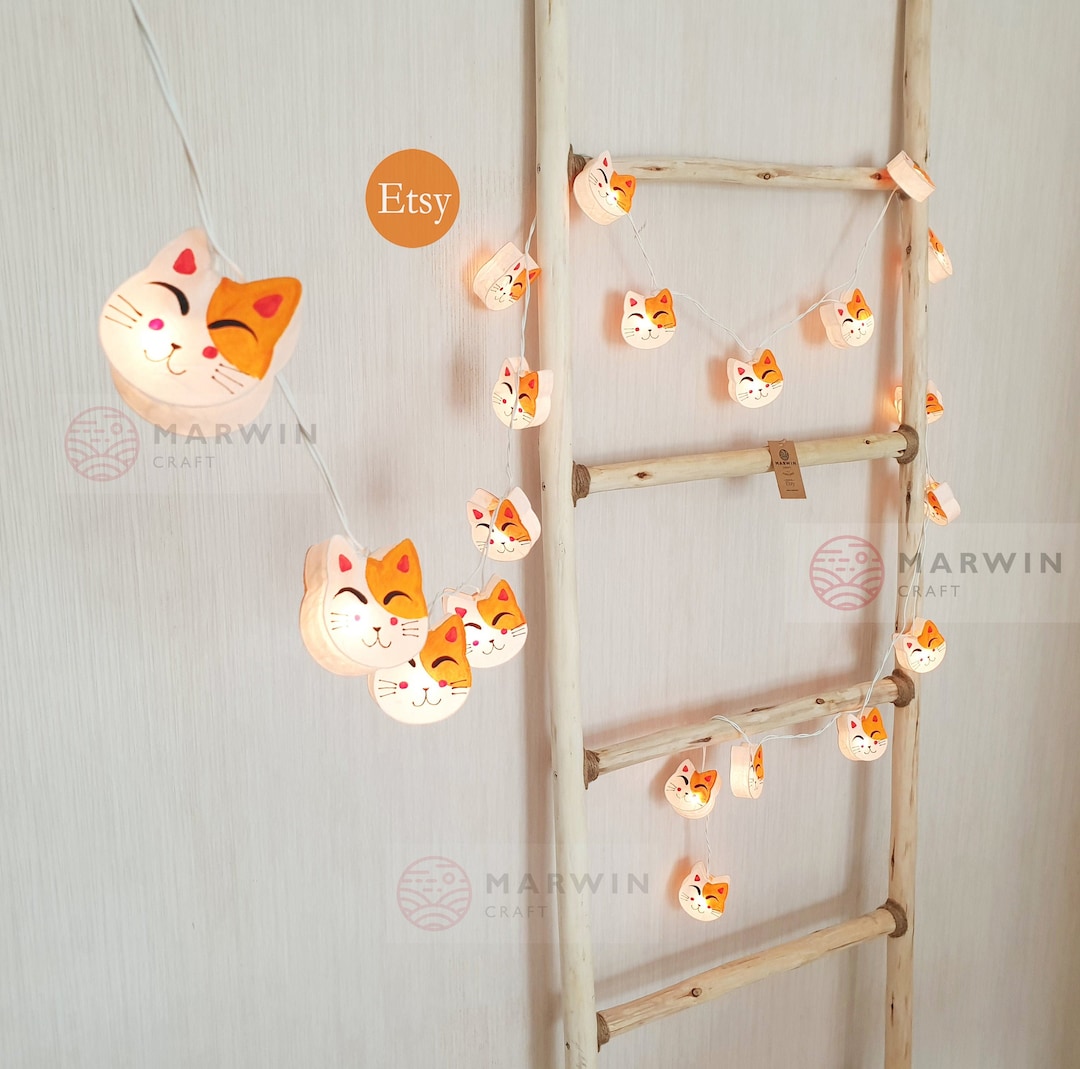 String Lights Charm Japanese Lucky Cat Fairy Lights Bedroom Home Decor ...