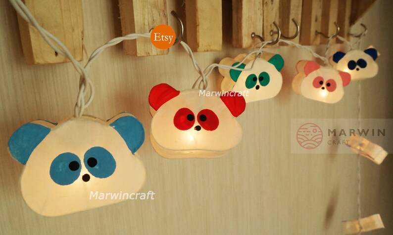 Paper String Lights Bear Panda Fairy Lights Bedroom Home Decor | Etsy