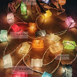 Mix Multi Colorful String Lights Japanese Paper Lantern Fairy Lights ...