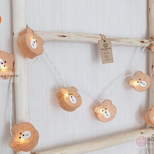 Paper String Lights Teddy Brown Bear Fairy Lights Bedroom Home | Etsy