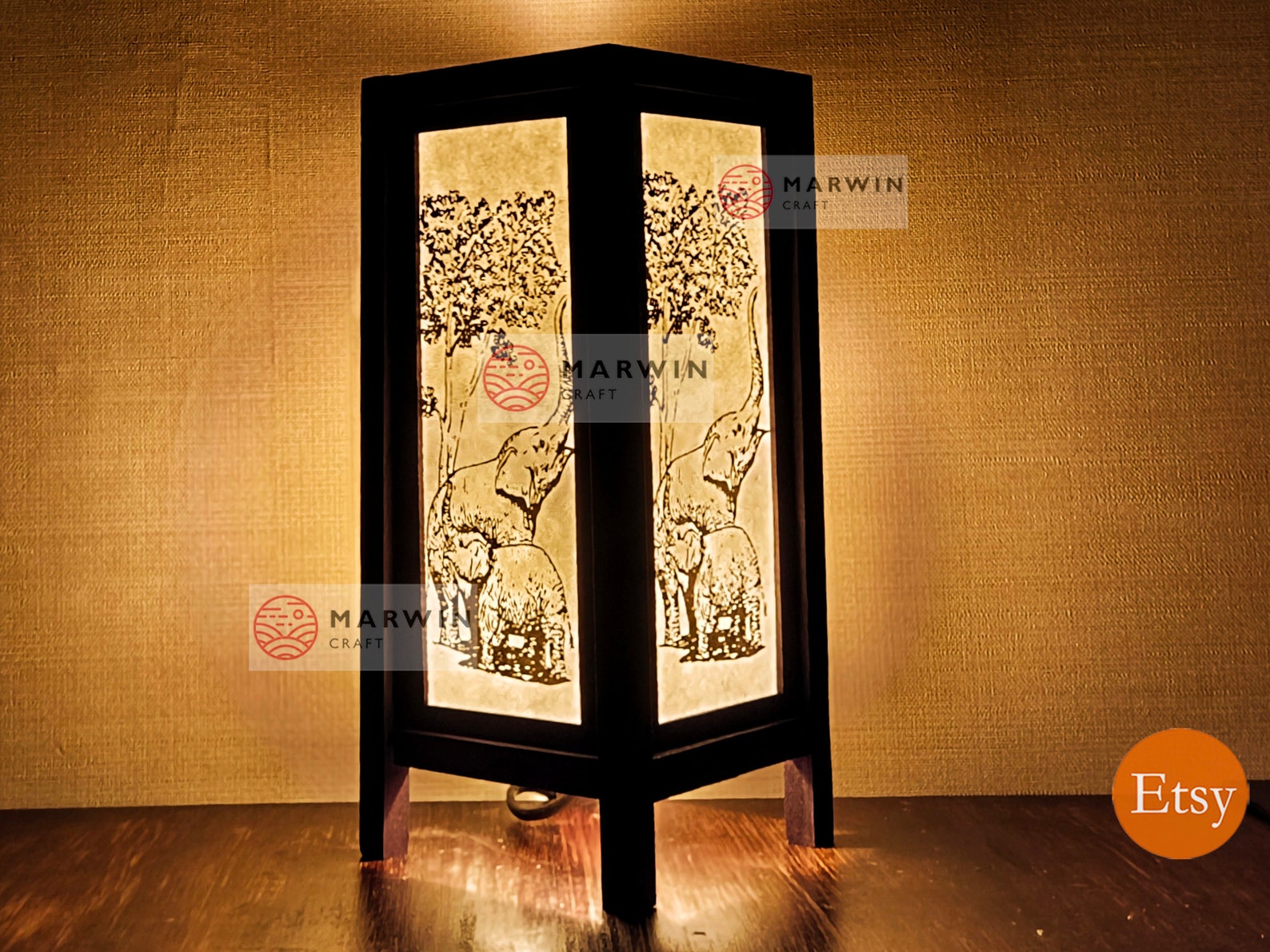 Asian Oriental Thai Elephant Japanese Lamp Zen Bedside Lamp Floor Table ...