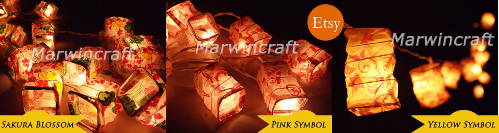 16 Color of String Lights Japanese Paper Lantern Fairy Lights | Etsy