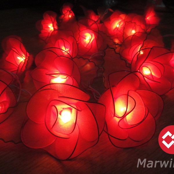 Rose String Lights - Etsy