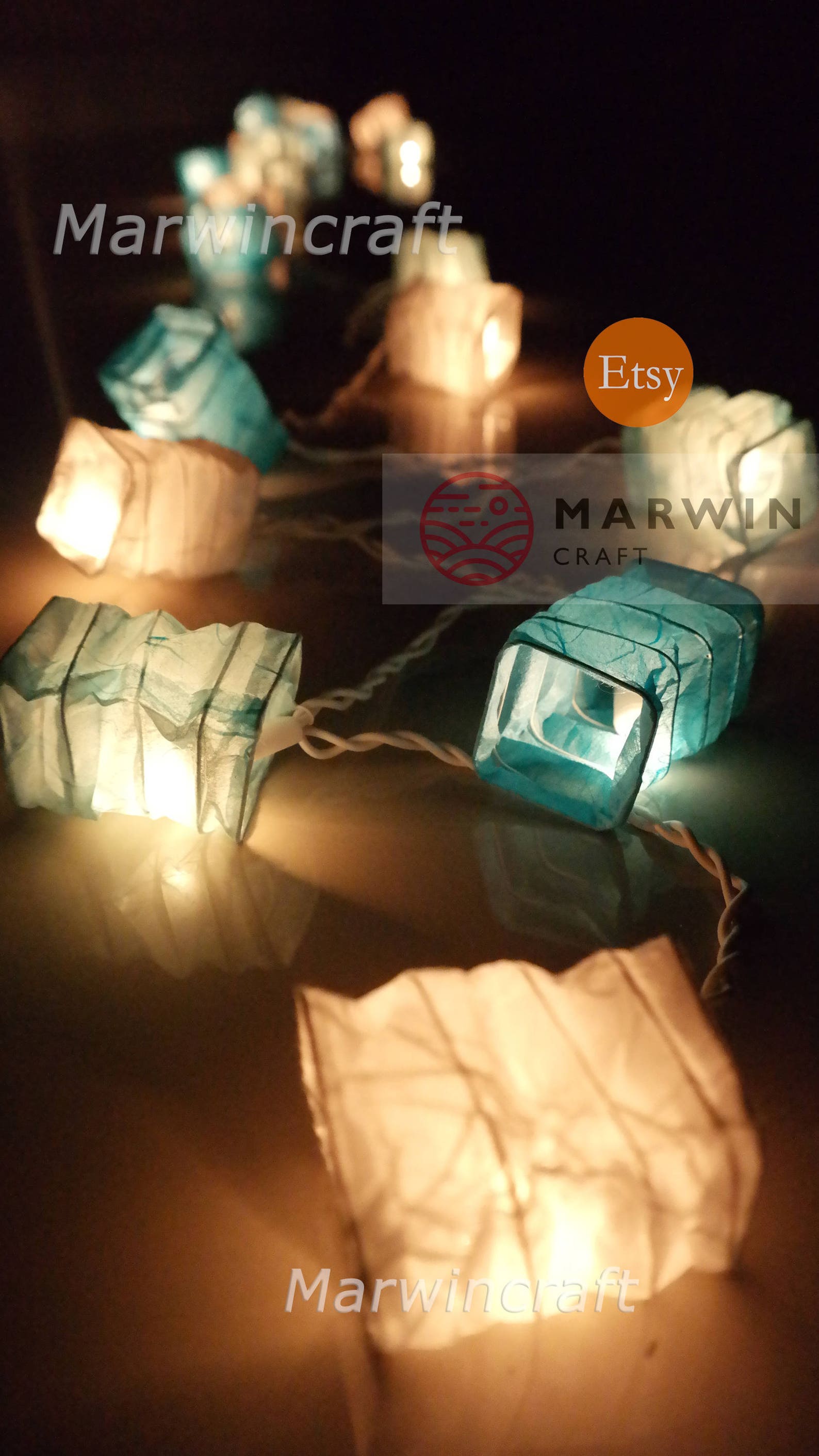 20 35 Bluesky String Lights Japanese Paper Lantern Fairy - Etsy