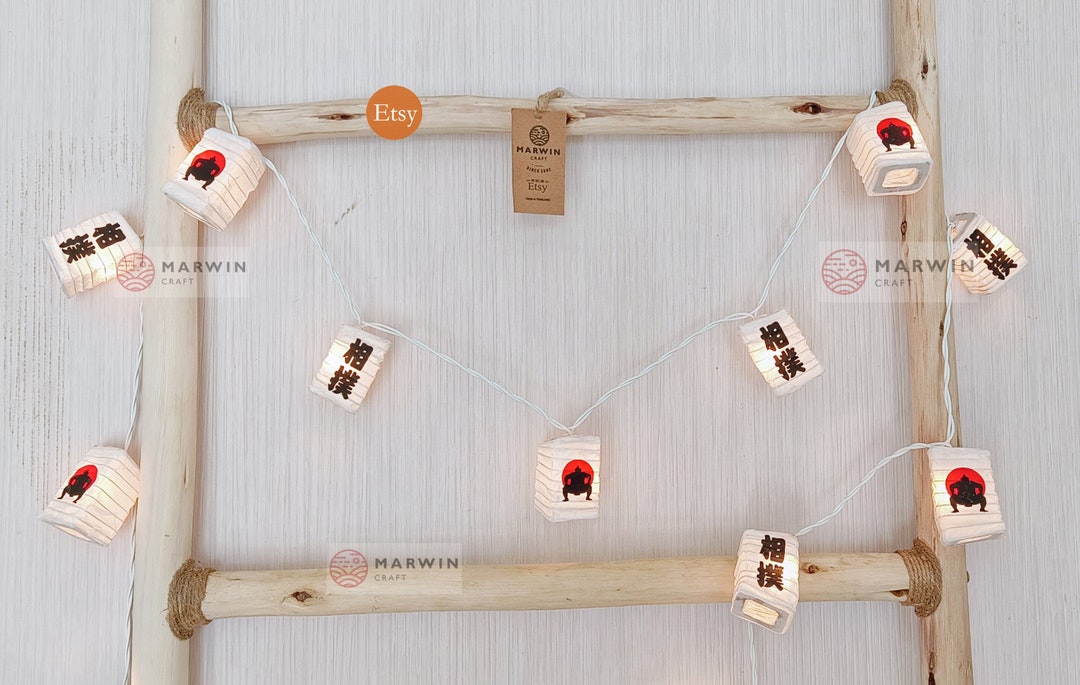 String Lights Sunset Sumo Wrestler Traditional Kanji Japanese - Etsy