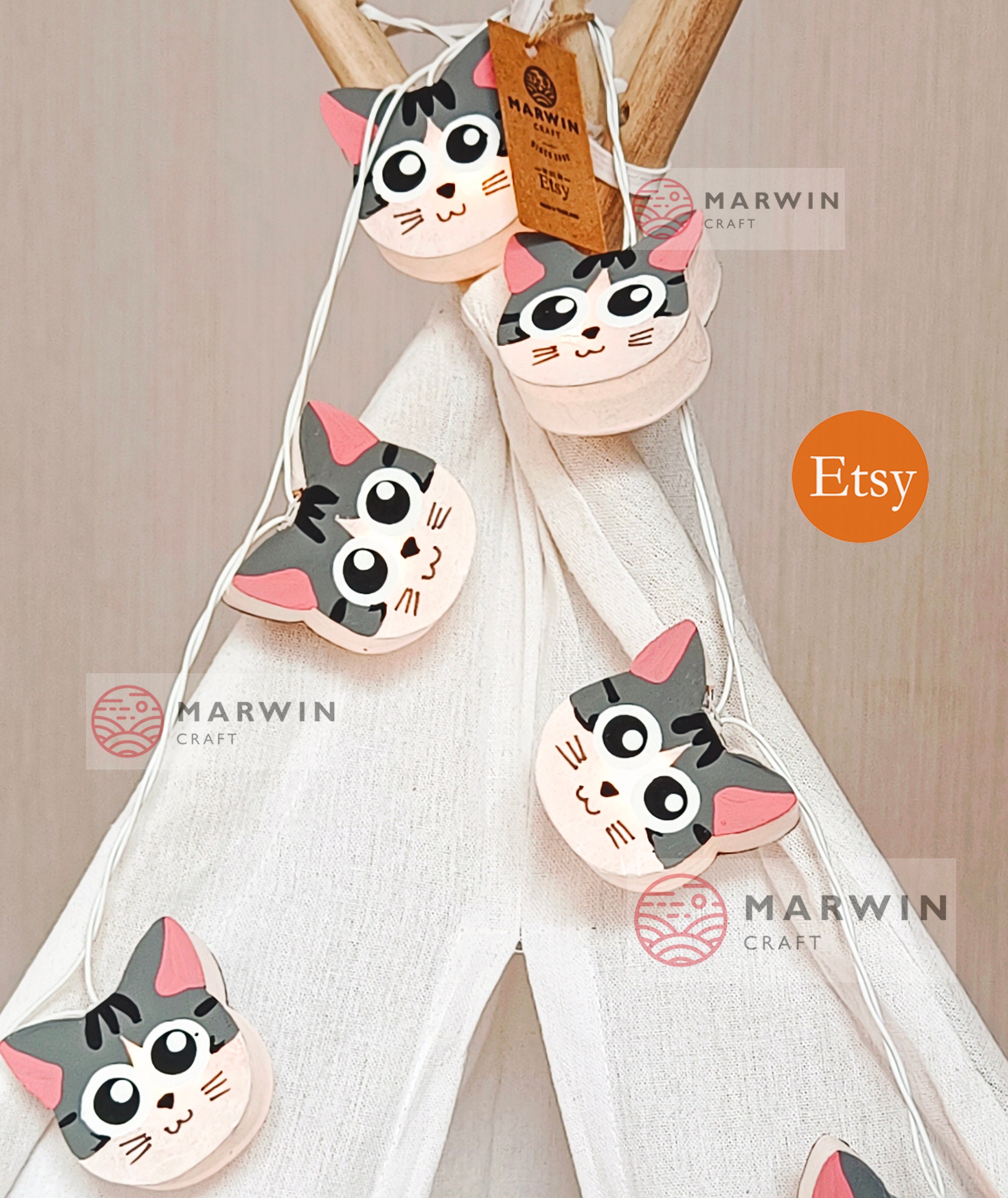 String Lights Cute Japanese Lucky Cat Fairy Lights Bedroom Home Decor ...