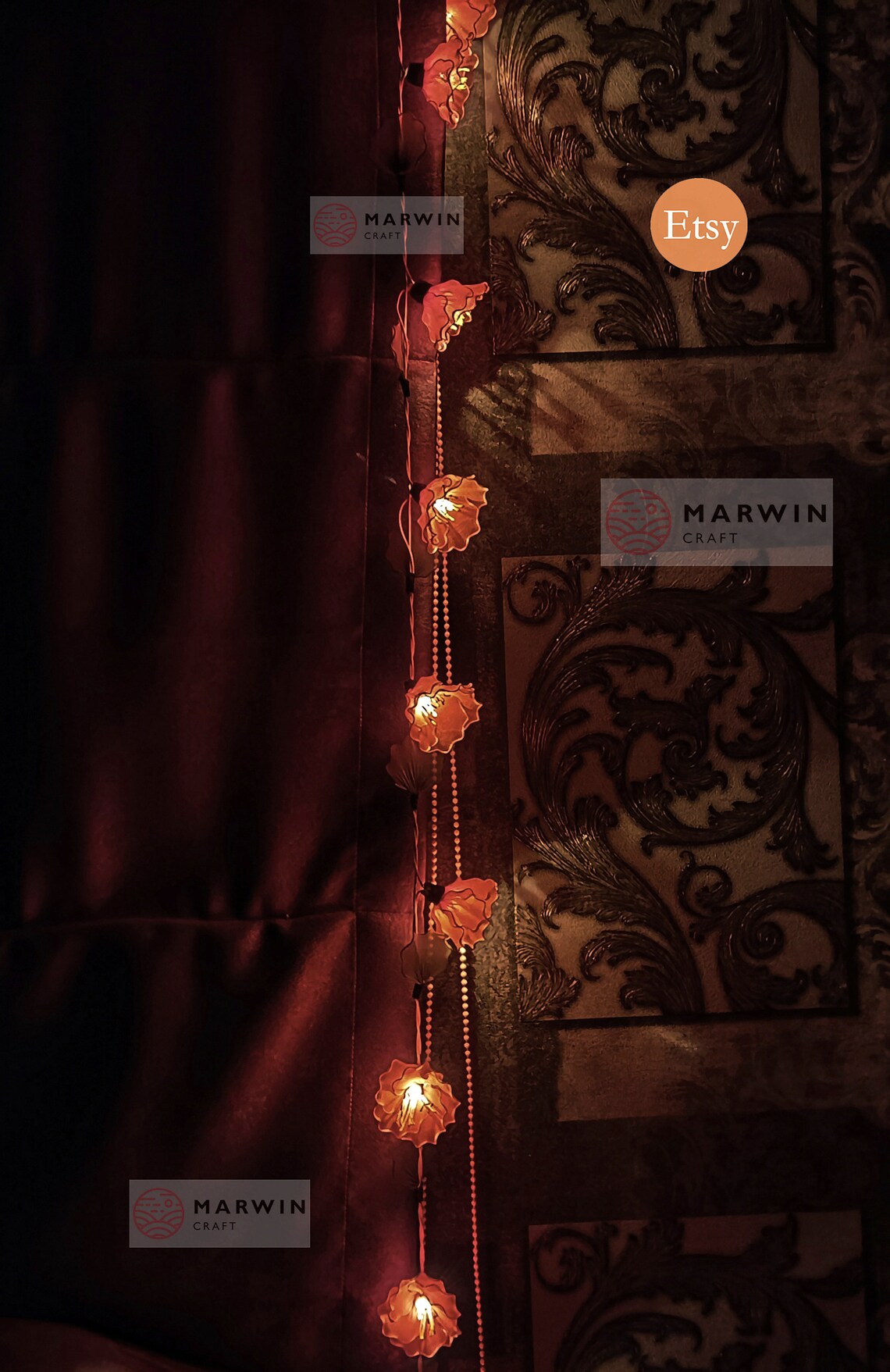 20 Orange String Lights Jasmine Flower Fairy Lights Bedroom - Etsy