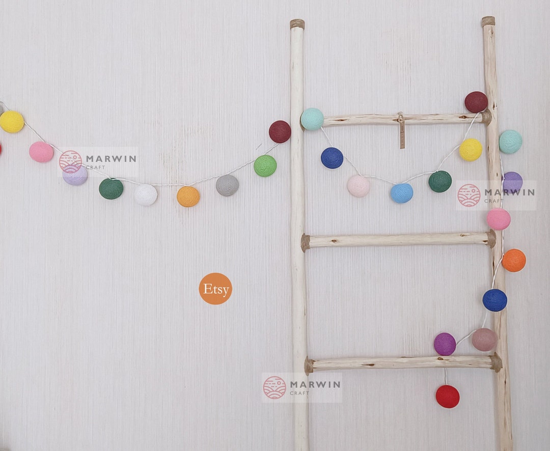 Multi Colour String Lights Cotton Balls Fairy Lights Bedroom Home Decor ...