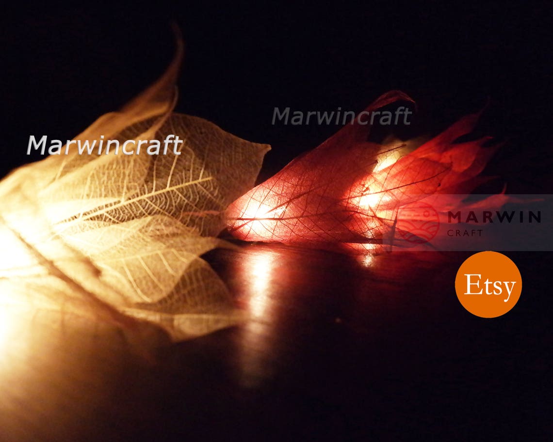 Earth Brown String Lights Bodhi Leaves Flower Fairy Lights Bedroom Home ...