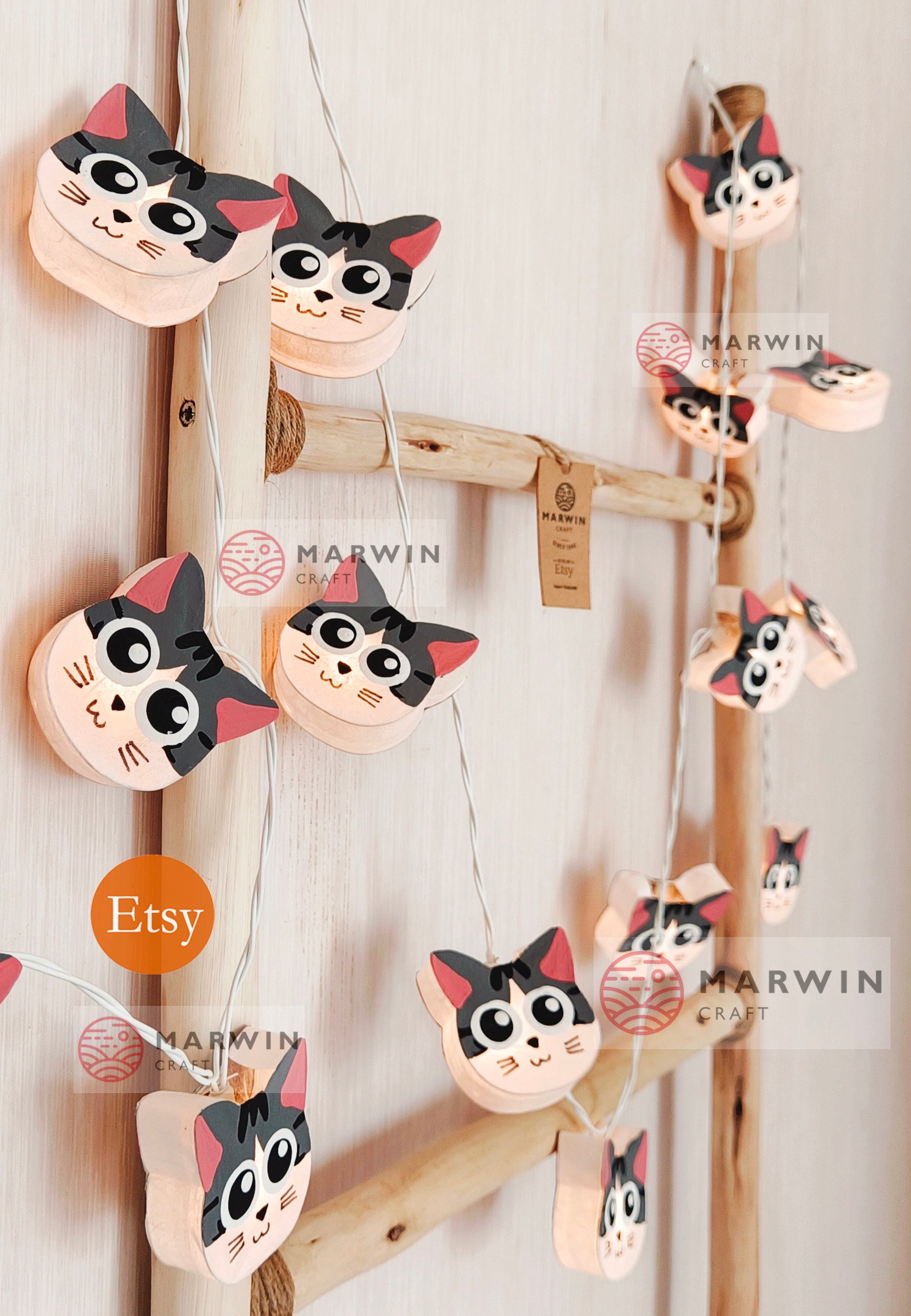 String Lights Cute Japanese Lucky Cat Fairy Lights Bedroom Home Decor ...