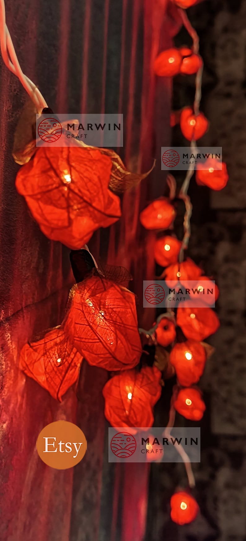 35 Red String Lights Rose Flower Fairy Lights Bedroom Home - Etsy