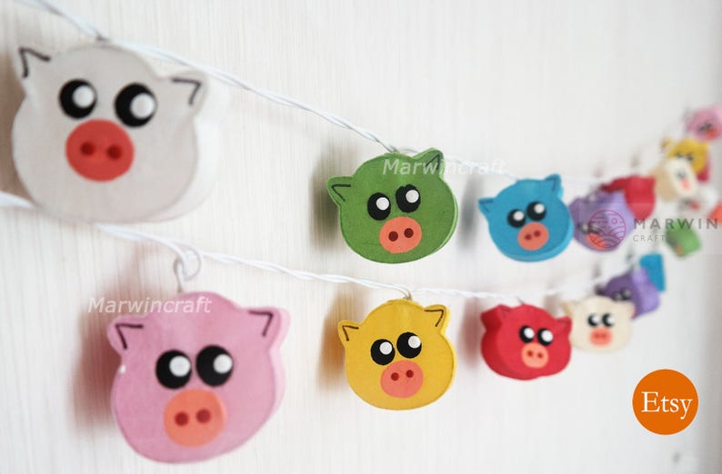 Multi Colour Mulburry String Lights Pig Fairy Lights Bedroom | Etsy