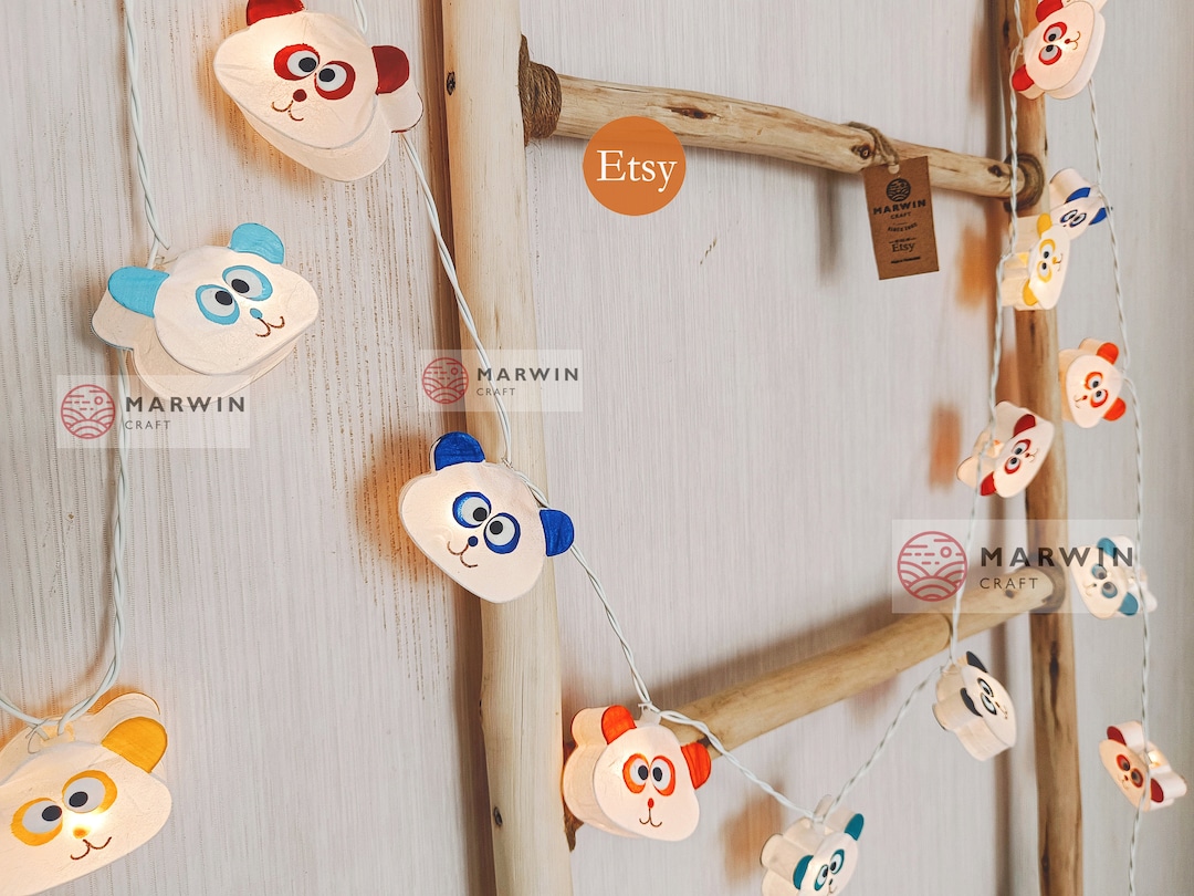 Paper String Lights Bear Panda Fairy Lights Bedroom Home Decor Living ...