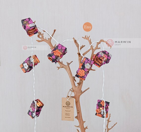 Japanese Paper Lantern Night String Lights Sakura Cherry | Etsy