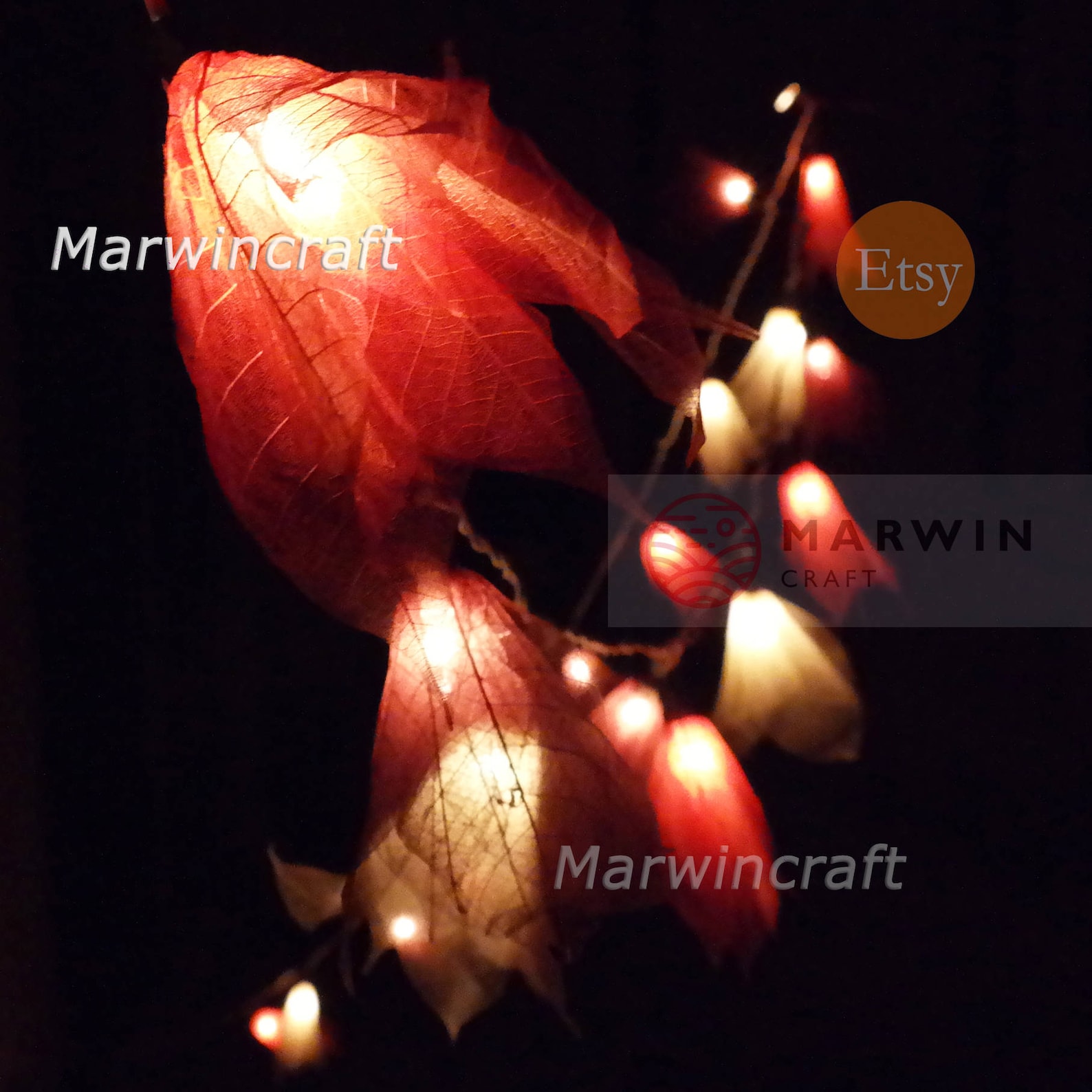 Earth Brown String Lights Bodhi Leaves Flower Fairy Lights Bedroom Home ...
