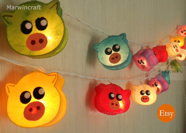 Multi Colour Mulburry String Lights Pig Fairy Lights Bedroom | Etsy
