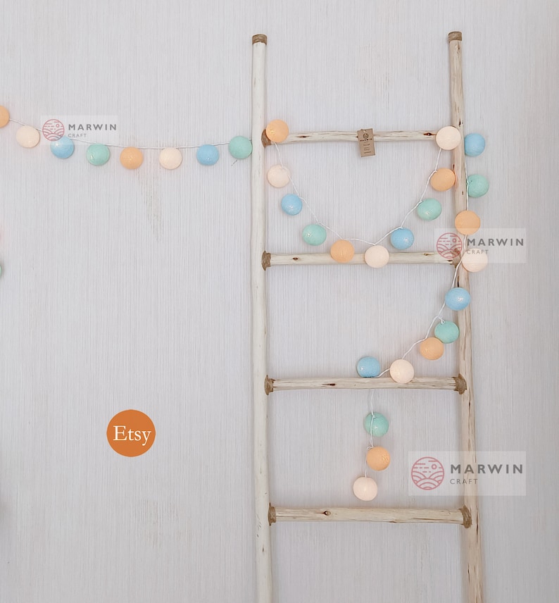 Pastel Summer String Lights Cotton Balls Fairy Lights Bedroom - Etsy