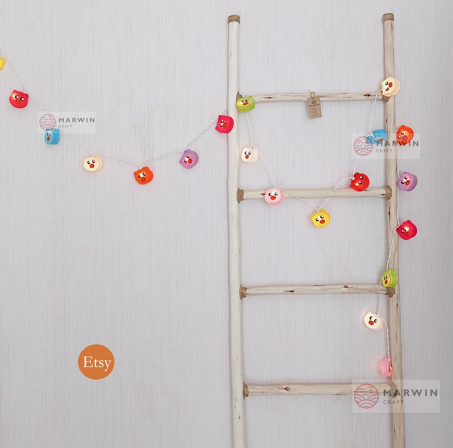 Multi Colour Mulburry String Lights Pig Fairy Lights Bedroom Home Decor ...