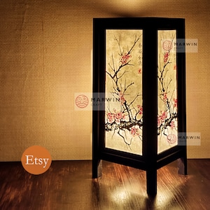 Asian Oriental Sakura Cherry Blossom Tree Japanese Lamp Zen Bedside ...