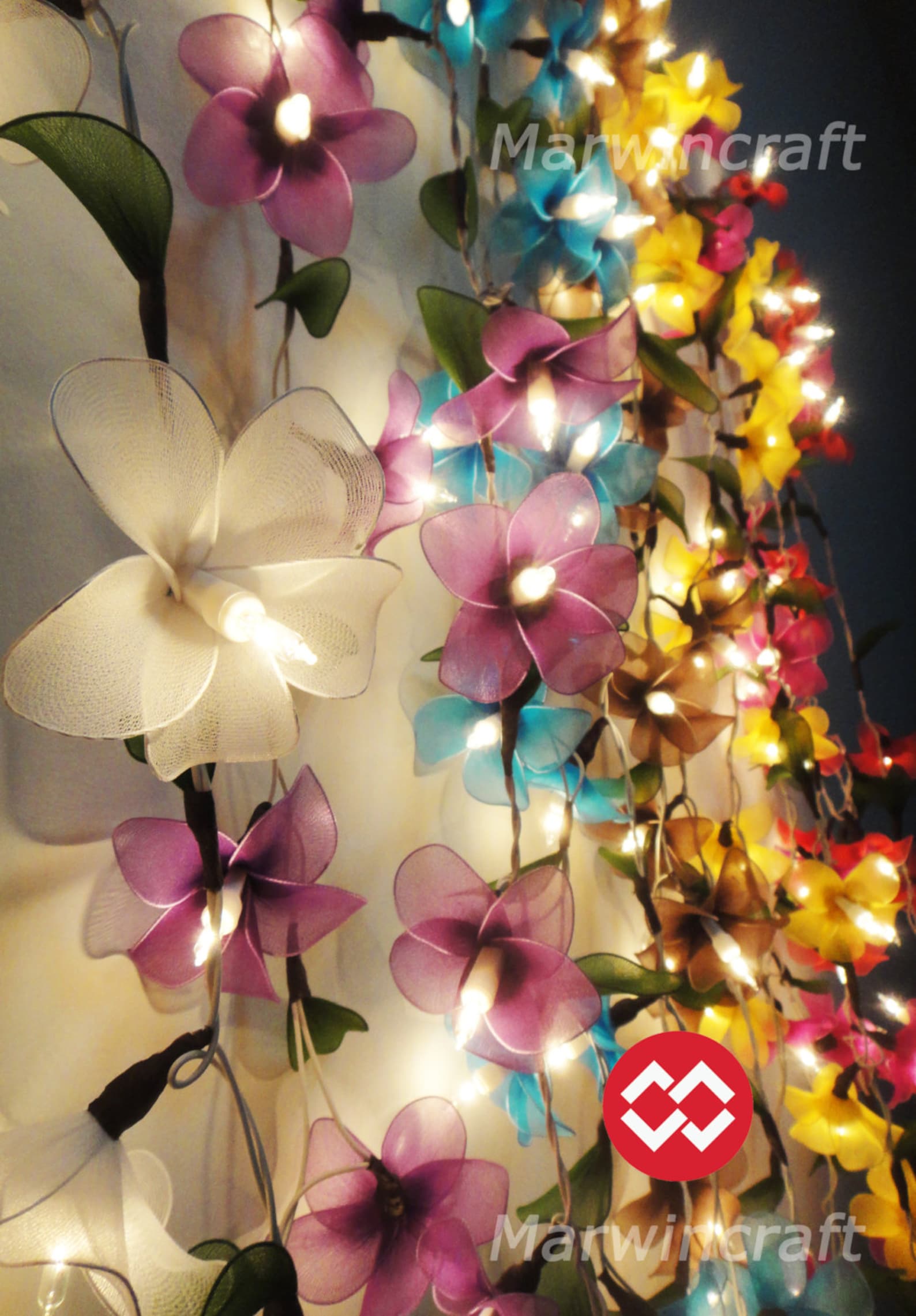 8 Colour 20 Frangipani String Lights Flower Fairy Lights - Etsy