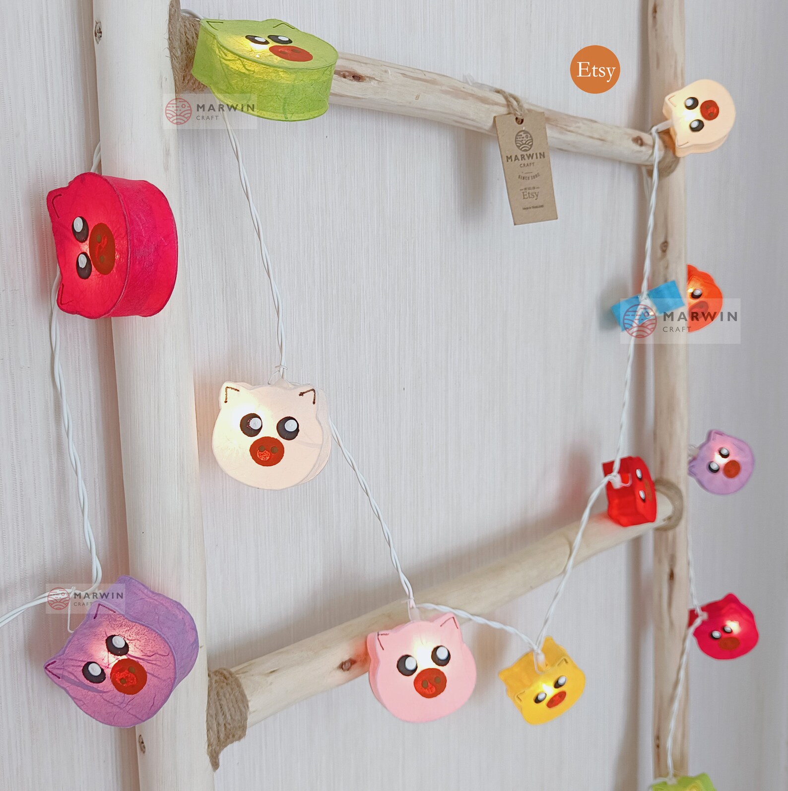 Multi Colour Mulburry String Lights Pig Fairy Lights Bedroom Home Decor ...