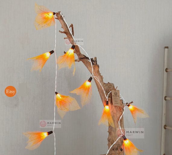 Fire String Lights Bodhi Leaves Flower Fairy Lights Bedroom - Etsy