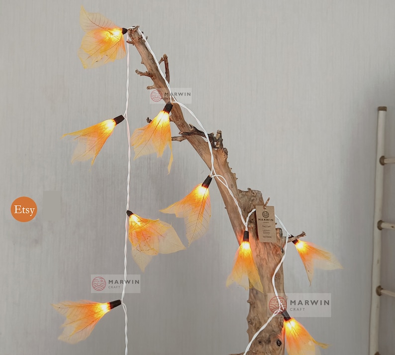 Fire String Lights Bodhi Leaves Flower Fairy Lights Bedroom Home Decor ...