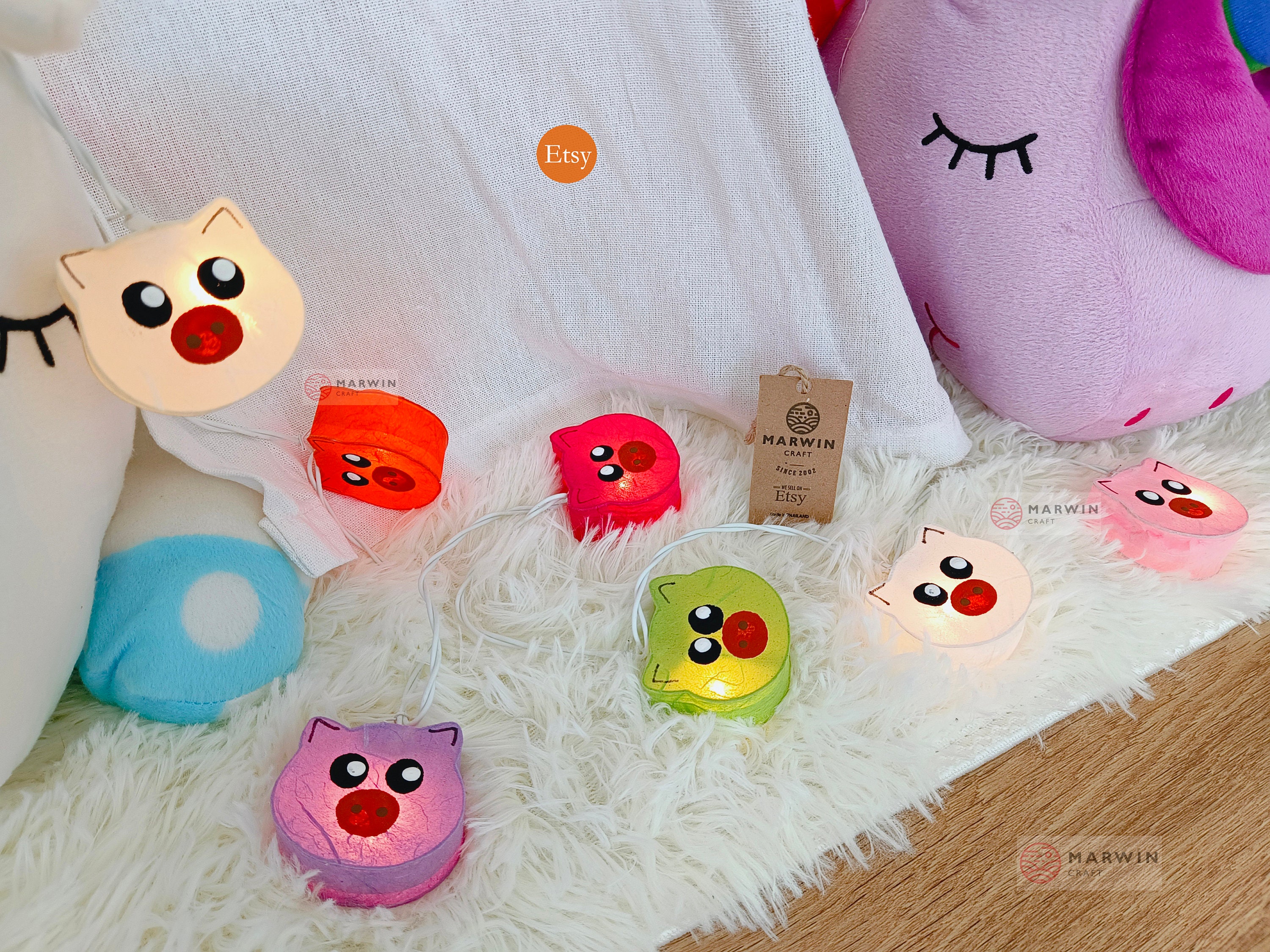 Multi Colour Mulburry String Lights Pig Fairy Lights Bedroom Home Decor ...