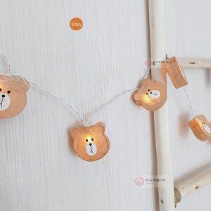 Paper String Lights Teddy Brown Bear Fairy Lights Bedroom Home - Etsy