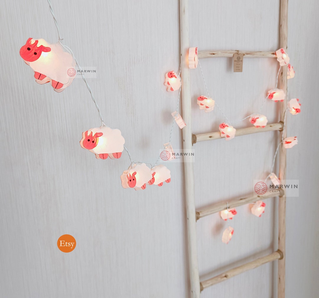 Paper String Lights Baby Dream Sleep Sheep Fairy Lights Bedroom Home ...