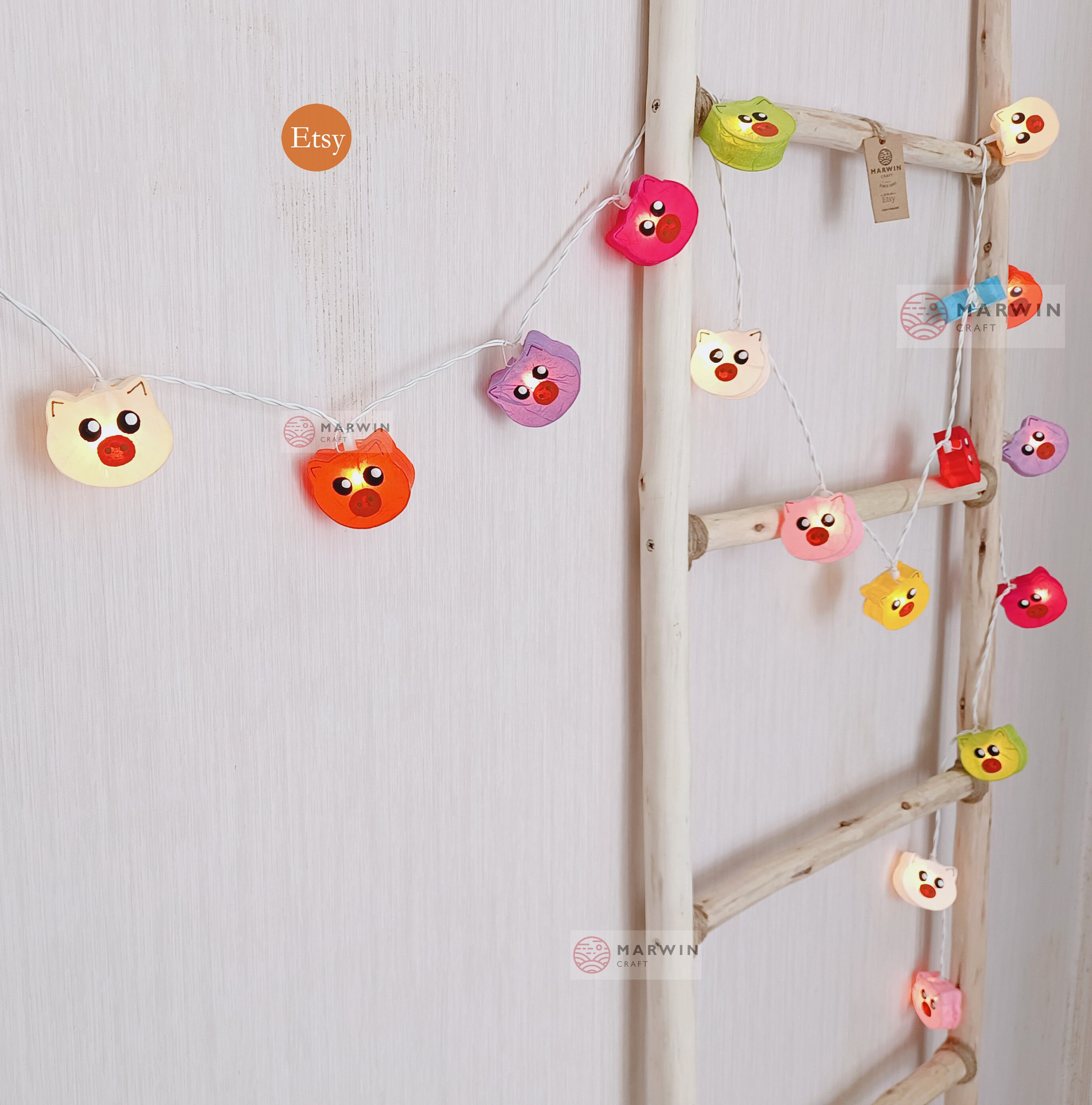 Multi Colour Mulburry String Lights Pig Fairy Lights Bedroom Home Decor ...