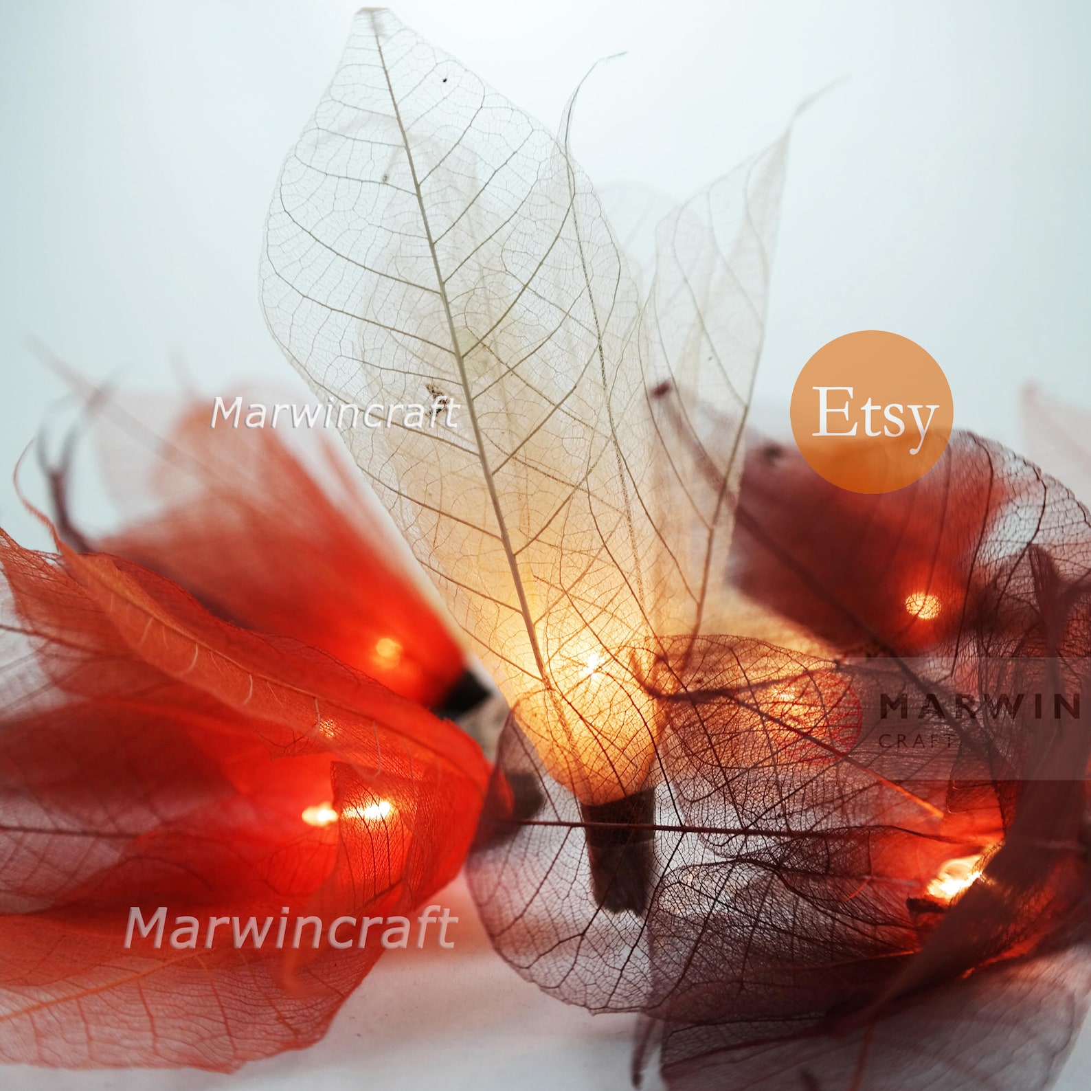Earth Brown String Lights Bodhi Leaves Flower Fairy Lights Bedroom Home ...