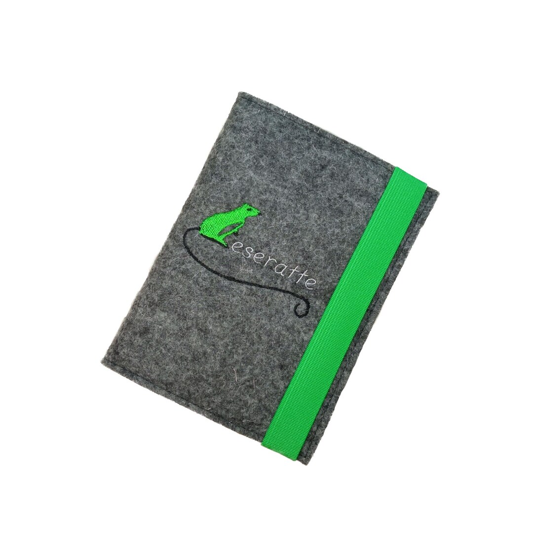 Ready-to-ship Ereader Cover With Embroidery Bookworm Made of Wool Felt ...