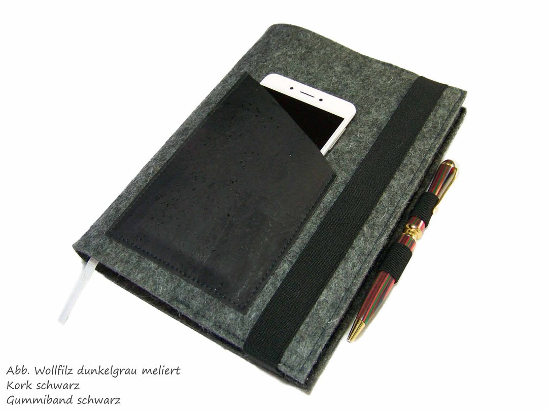 Calendar Cover Made of Wool Felt and Cork With Mobile Phone Pocket ...