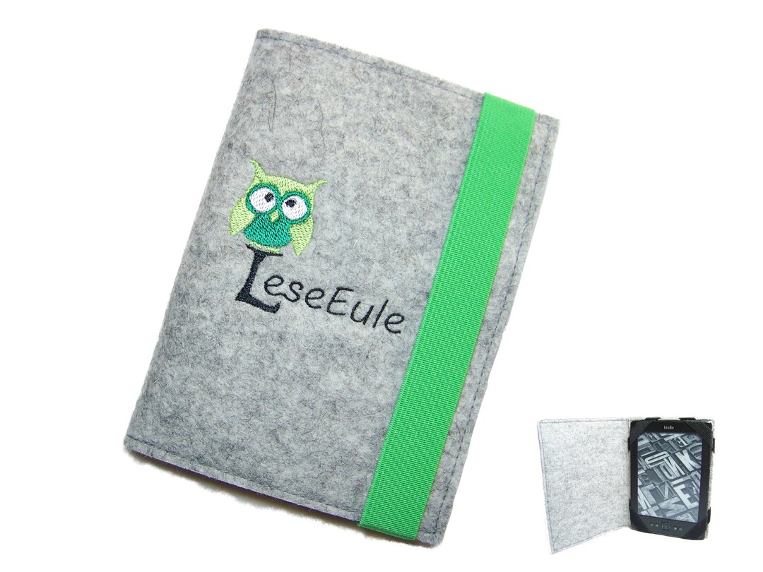 Foldable Ebook Reader Ereader Tablet Cover Leseowl Embroidery Wool Felt ...
