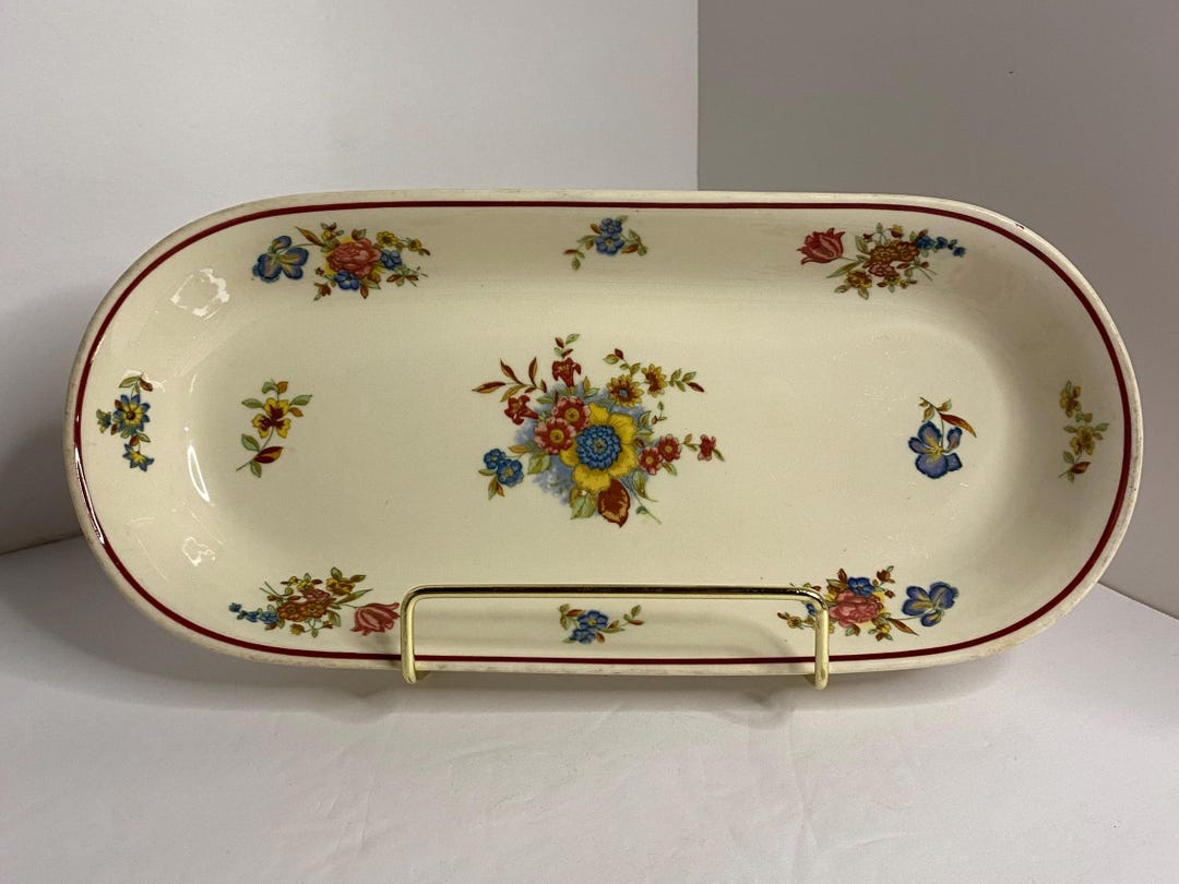 Vintage Ivory Mayer China Dresden Pattern the Towers Hotel Brooklyn NY Oval Dish Bowl - Etsy