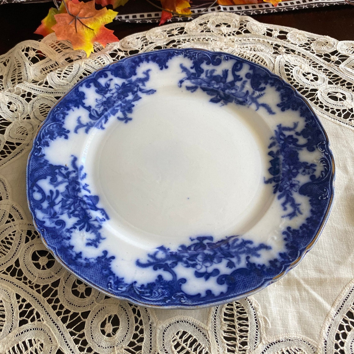Antique Furnivals England Flow Blue Versailles Ironstone Dinner Plate ...