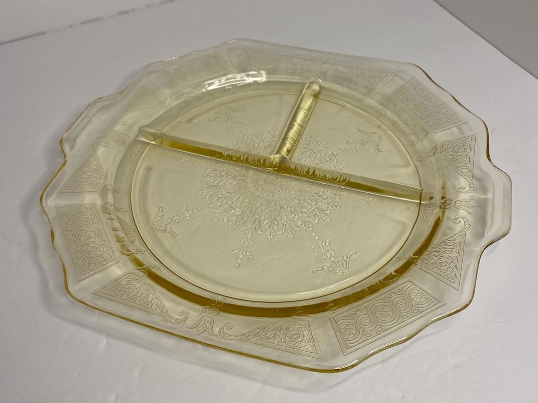 Anchor Hocking Princess Pattern Light Yellow Topaz Depression Glass ...