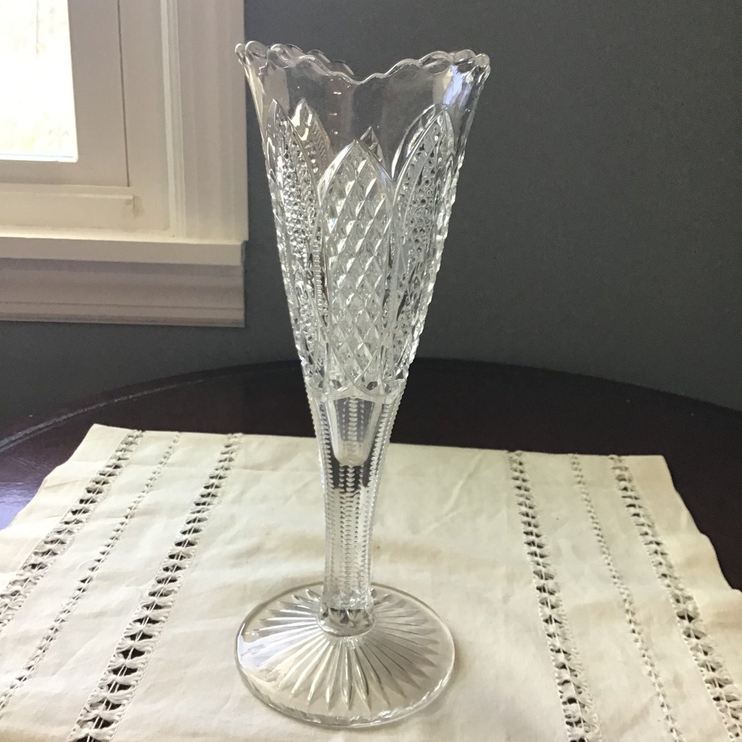 Antique EAPG George Duncan & Son No 30 Diamond Cut Scalloped Six Point ...