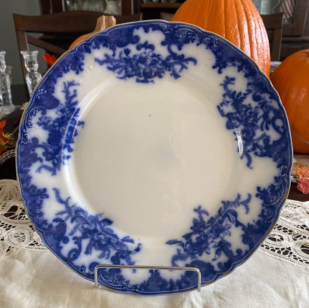 Antique Furnivals England Flow Blue Versailles Ironstone Dinner Plate ...