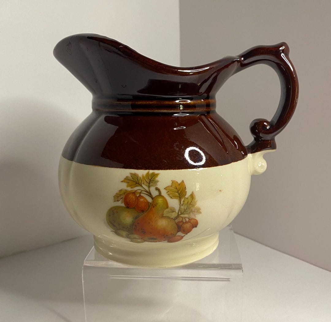 Vintage Mccoy Pitcher 7528 Fruit Festival Line Pears and Grapes - Etsy
