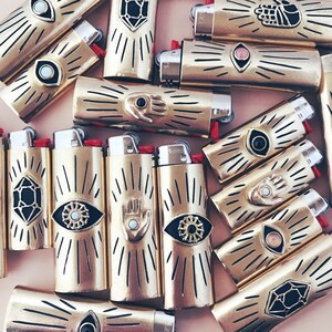 Vision Lighter Case With Black Onyx // Evil Eye, All Seeing Eye, Brass ...