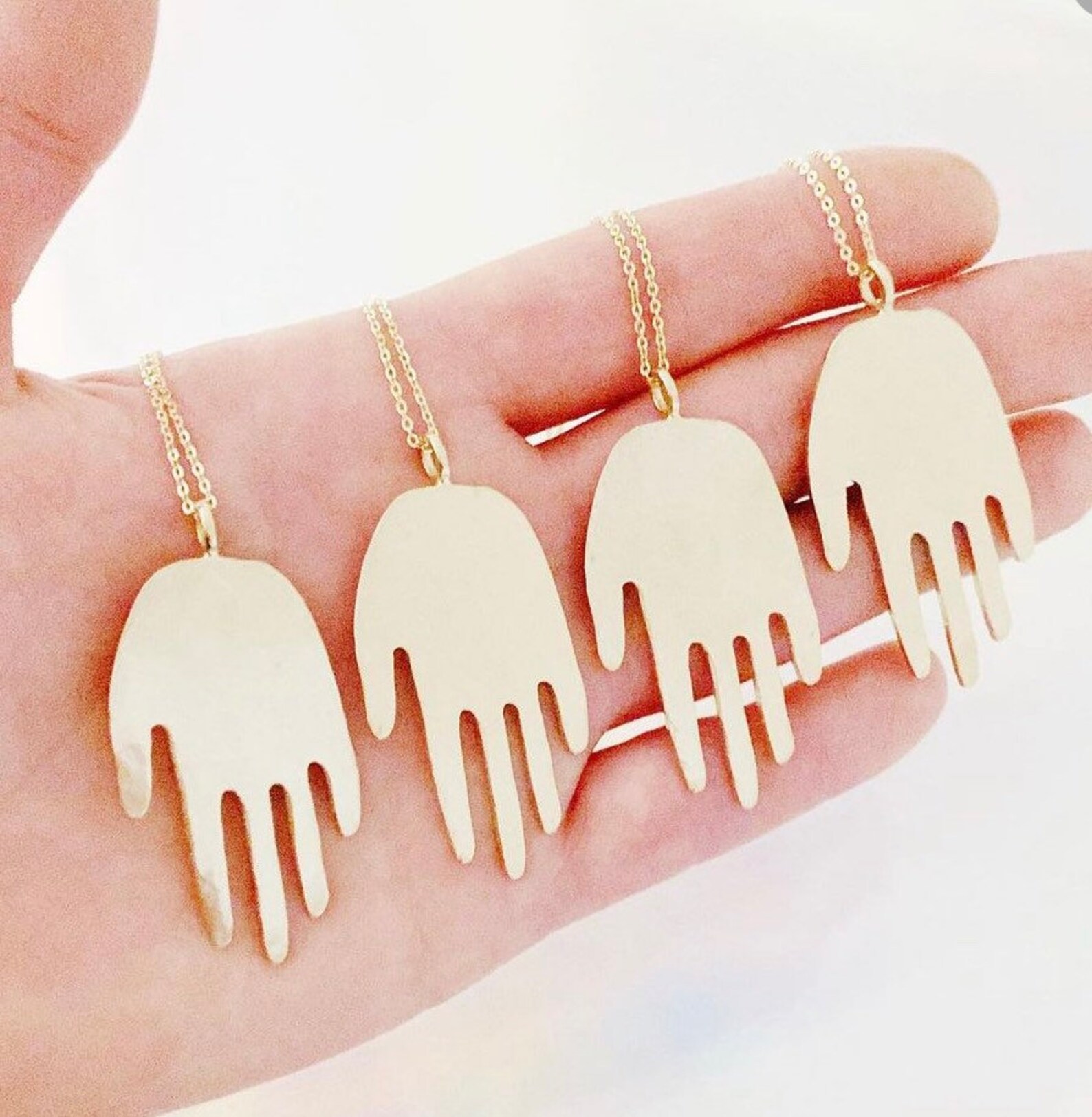 Large Hand Necklace - Etsy
