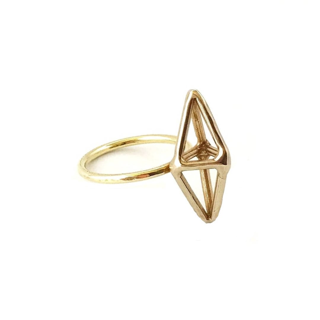 Triangle Prism Ring - Etsy