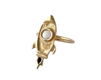 Sterling Silver Rocket Ship Ring,space Jewelry,dainty Ring,rocket Ring ...