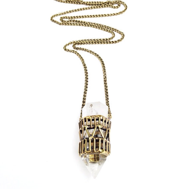 Quartz Crystal Cage Necklace - Geometric Style - Etsy