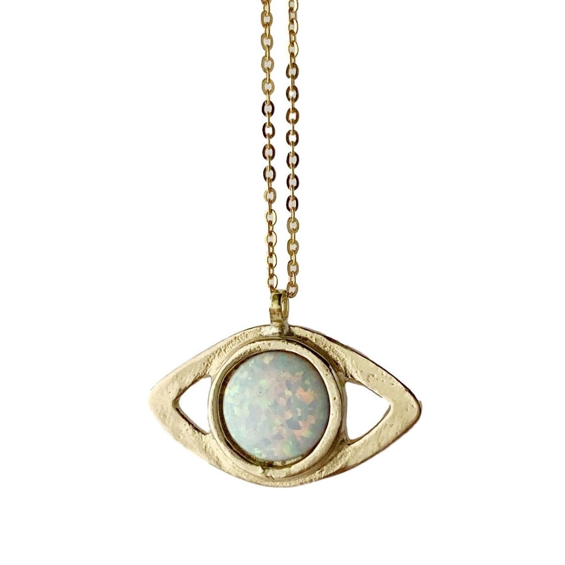 Large Eye Necklace With Opal - Etsy